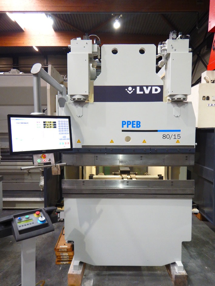 Used Hydraulic press brakes, LVD PPEB - 80 ton x 1550 mm CNC N° 10501